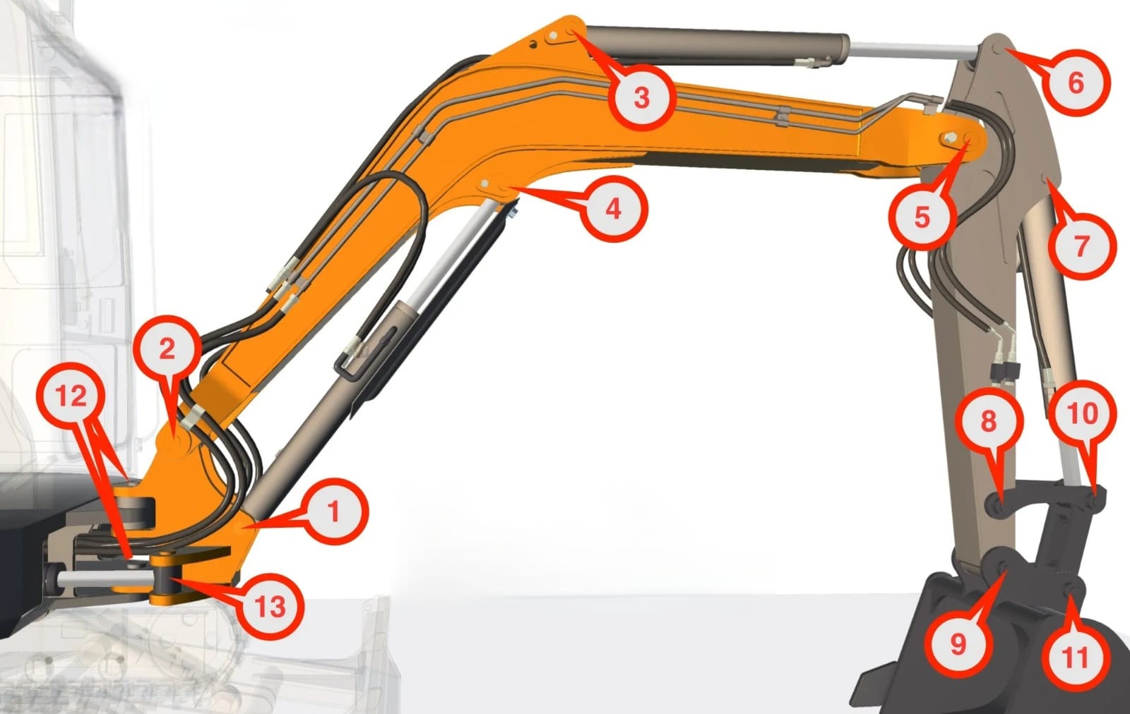 Excavator Pin 100 255mm Id Tl Boom Lift Ram Bottom Pin P1 Cat E325